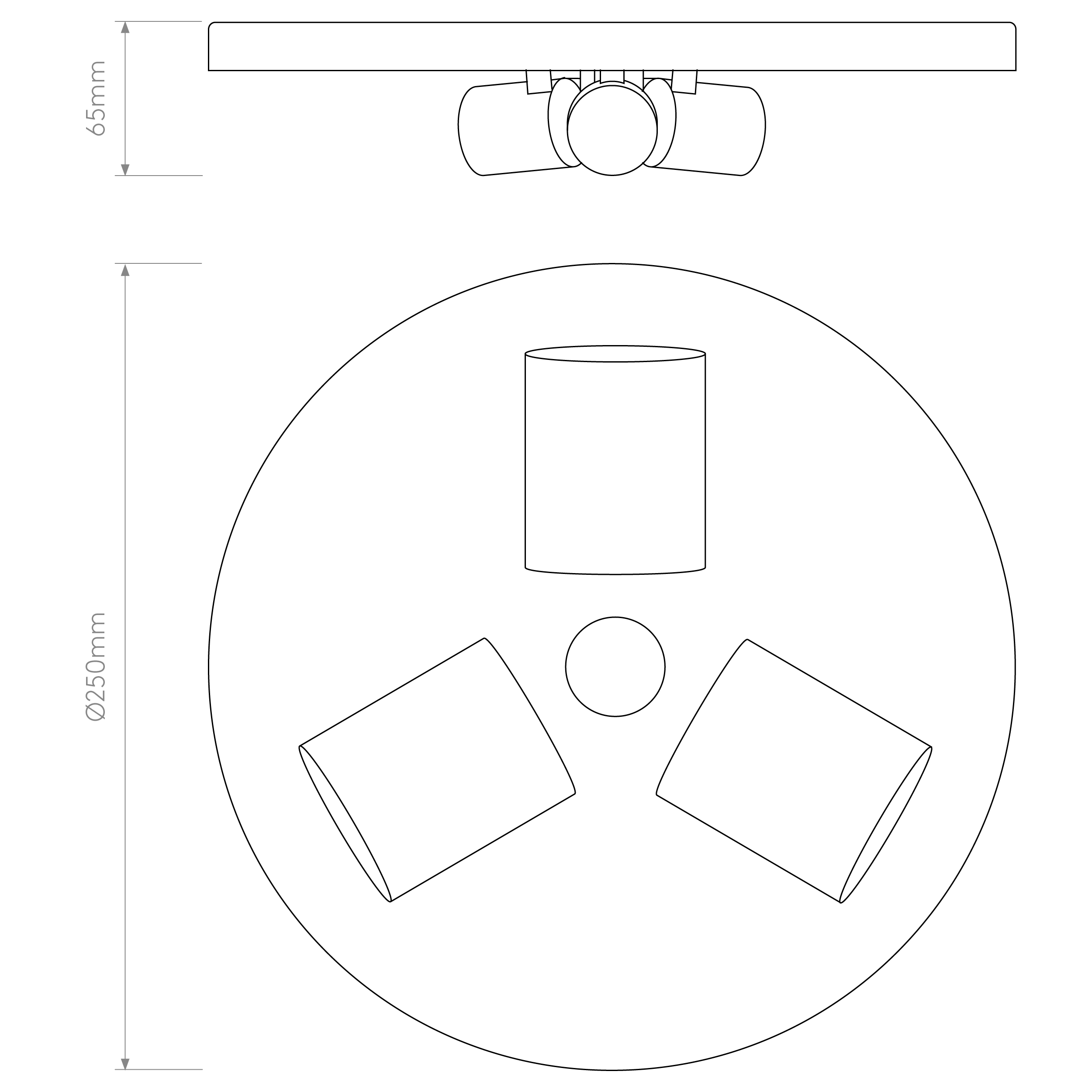 Astro Bevel Matt White 3-Way Ceiling Light (1296001) | UKES