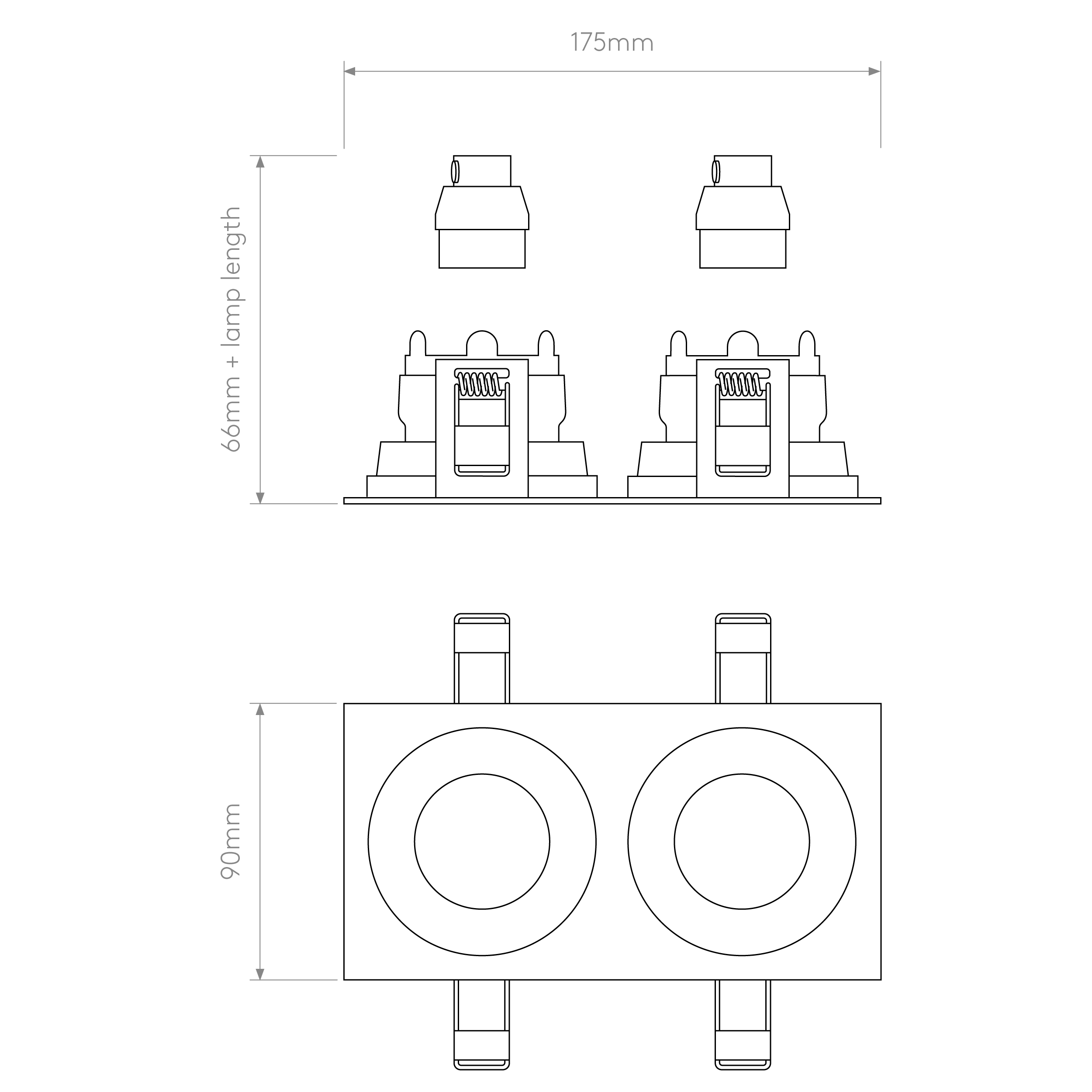 Astro Pinhole Twin Square GU10 Matt White Adjustable Downlight (1434005 ...