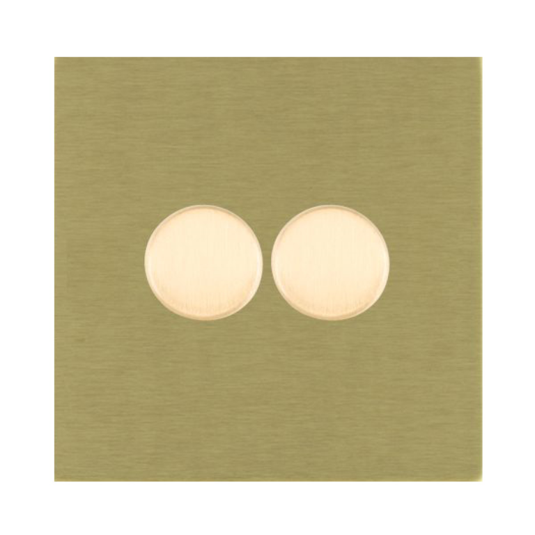 Hamilton Sheer G2 Satin Brass 2 Gang 250W 2 Way Push On/Off Rotary LED ...