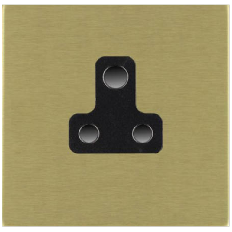 Hamilton Sheer G2 Satin Brass 1 Gang 5A Unswitched Socket with Black ...