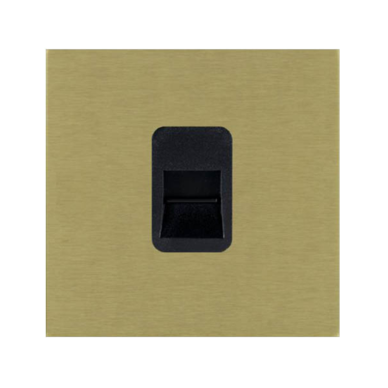 Hamilton Sheer G2 Satin Brass 1 Gang Telephone Master Socket with Black ...