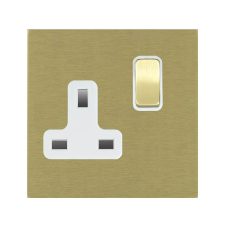 Hamilton Sheer G2 Satin Brass 1 Gang 13A Double Pole Switched Socket ...