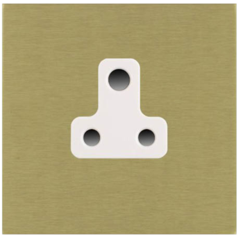 Hamilton Sheer G2 Satin Brass 1 Gang 5A Unswitched Socket with White ...