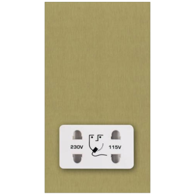 Hamilton Sheer G2 Satin Brass Dual Voltage Shaver Socket with White ...