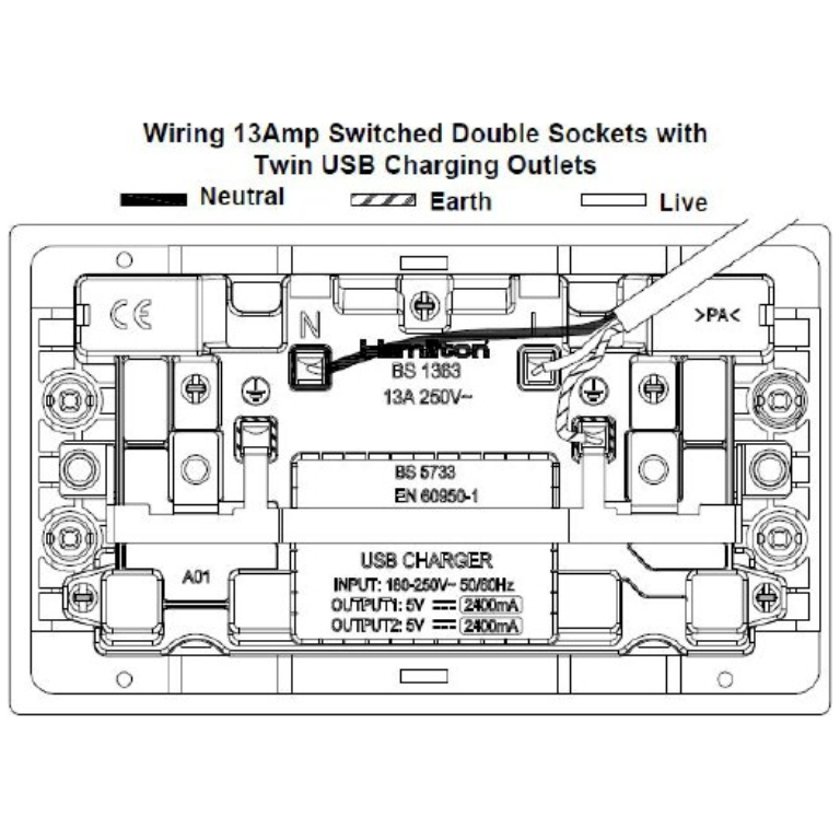 Hamilton Sheer G2 Satin Steel 2 Gang 13A Double Pole Switched Socket ...