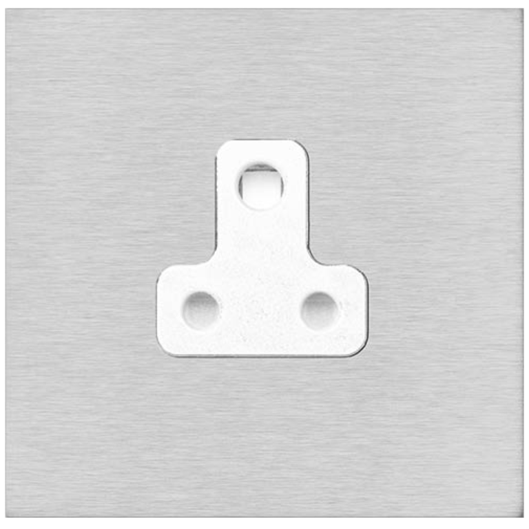 Hamilton Sheer G2 Satin Steel 1 Gang 5A Unswitched Socket with White ...