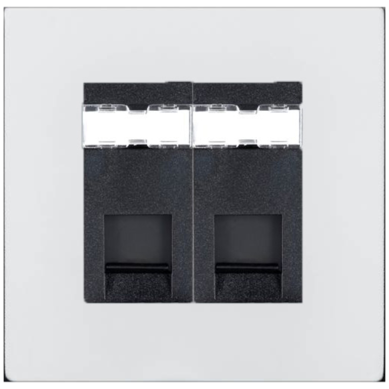 Hamilton Sheer G2 Bright Chrome 2 Gang Unshielded RJ45 CAT 5E Socket ...