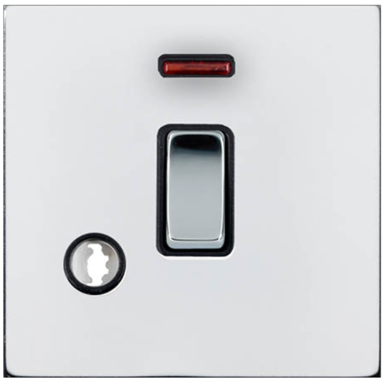 Hamilton Sheer G2 Bright Chrome 1 Gang 20AX Double Pole Switch, Neon ...