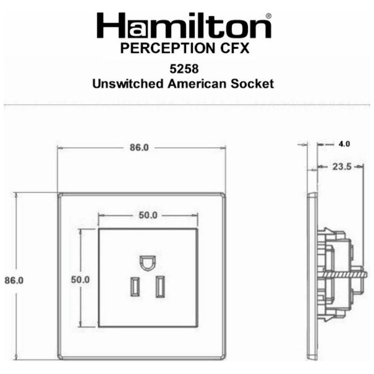 Hamilton Perception CFX Clear 1 Gang 15A 110V AC American Unswitched ...