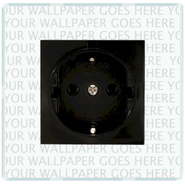 Hamilton Perception CFX Clear 1 Gang 10/16A 220/250V AC German Unswitched Socket with Black ...