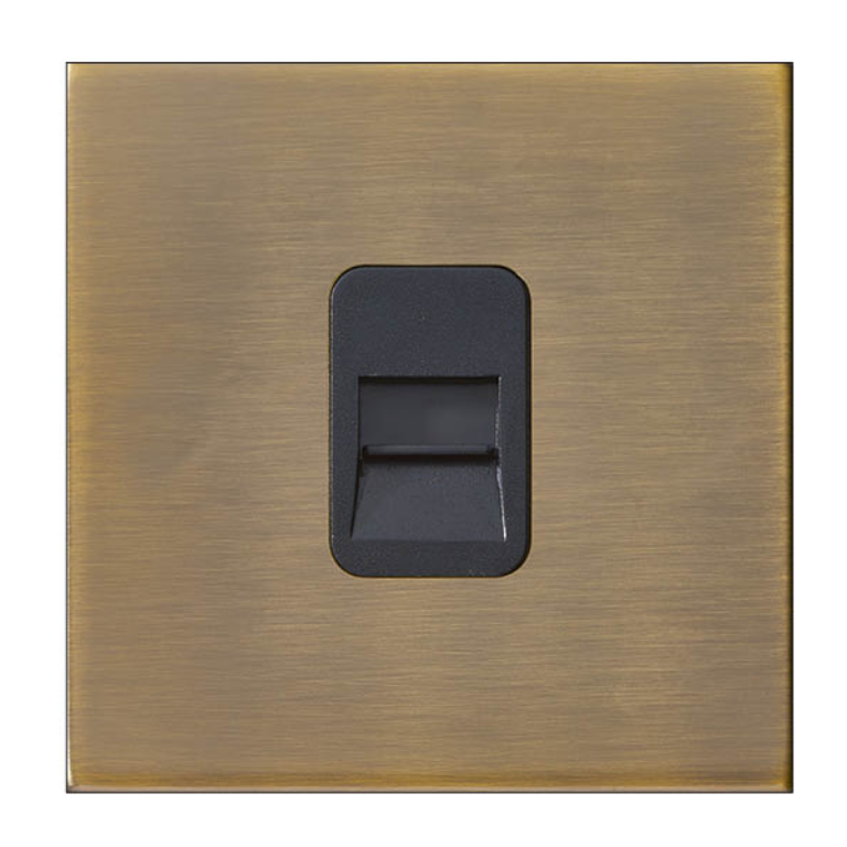 Hamilton Sheer G2 Antique Brass 1 Gang Telephone Master Socket with ...