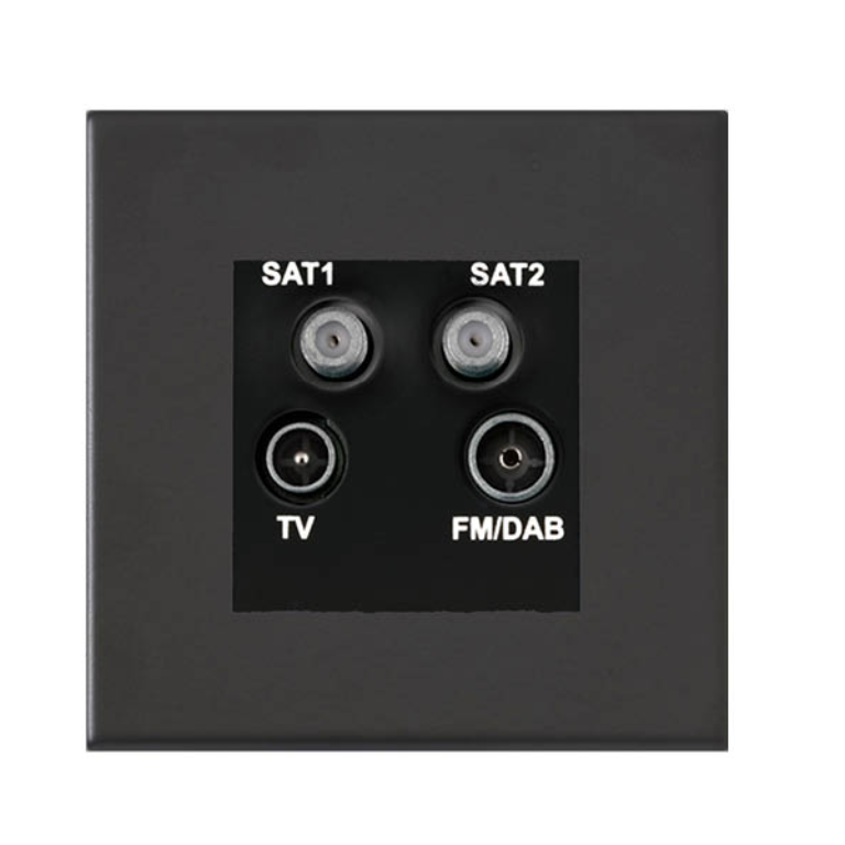 Hamilton Sheer G2 Matt Black Non-Isolated TV+FM+SAT1+SAT2 2 In/4 Out ...