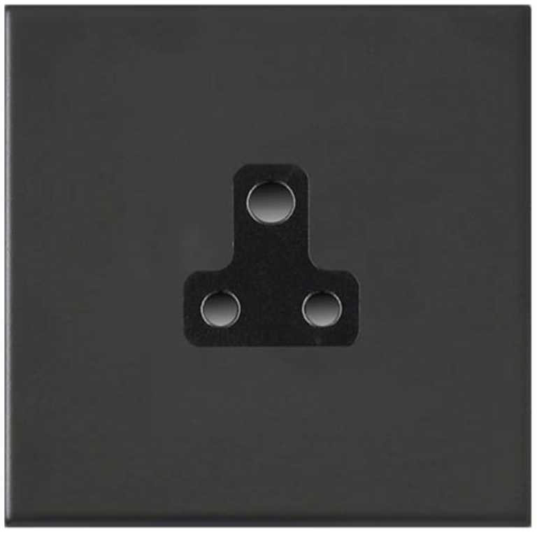 Hamilton Sheer G2 Matt Black 1 Gang 5A Unswitched Socket with Black ...