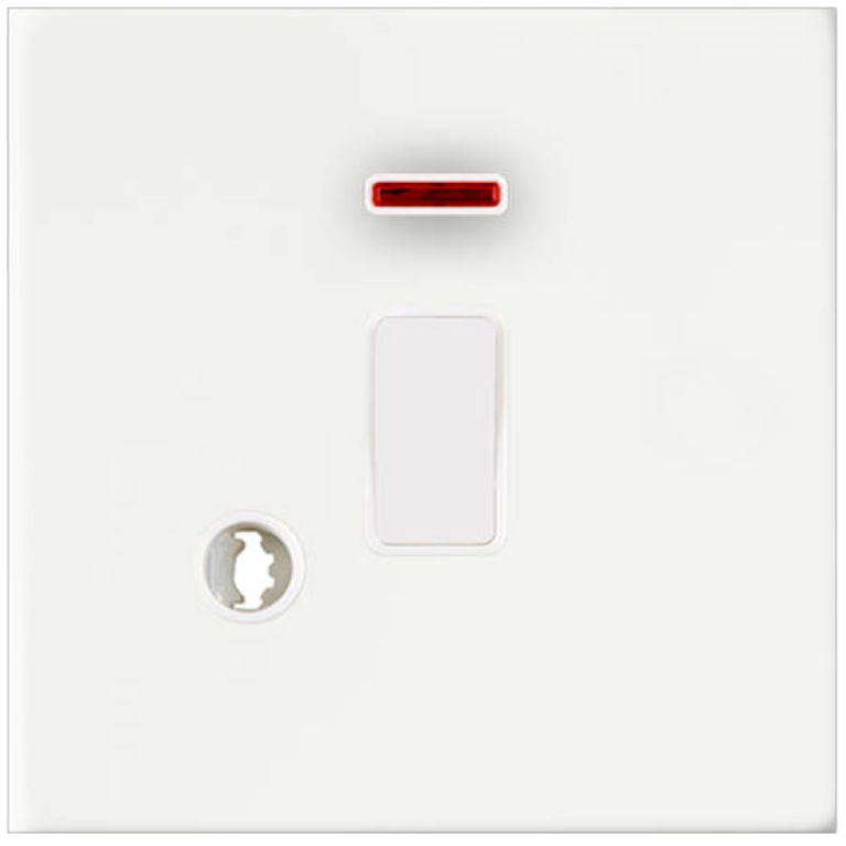 Hamilton Sheer G2 Matt White 1 Gang 20AX Double Pole Switch, Neon and ...