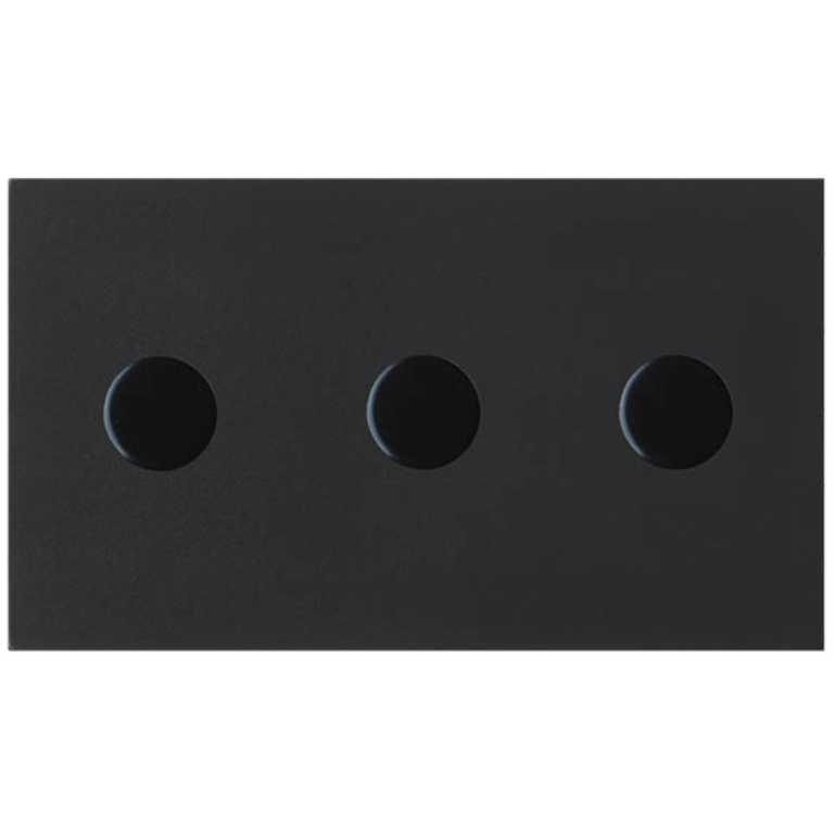 Hamilton Sheer CFX Matt Black 3 Gang 250W 2 Way Push On/Off Rotary LED ...