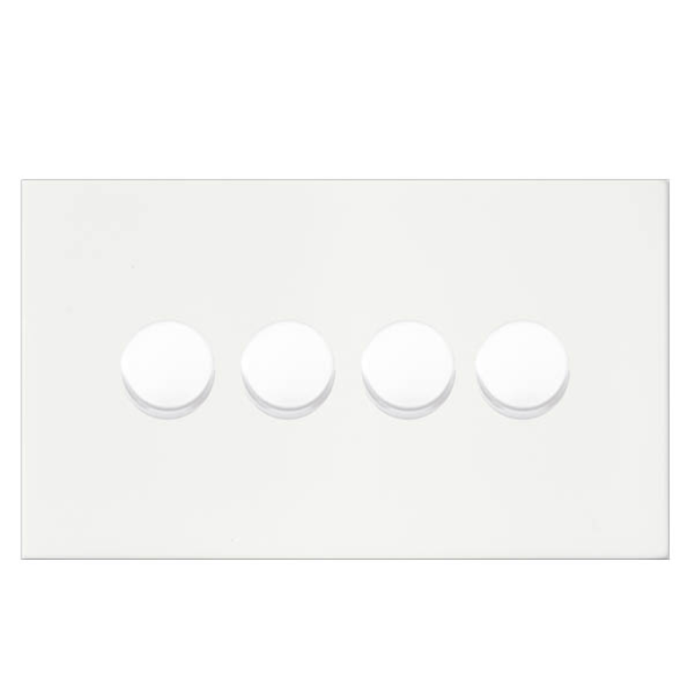 Hamilton Sheer CFX Primed White 4 Gang 250W 2 Way Push On/Off Rotary ...