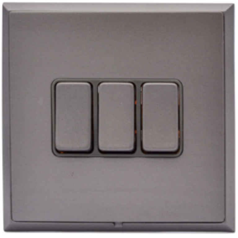 Hamilton Linea-Tetra CFX Basalt Gray Frame/Basalt Gray Plate 3 Gang ...