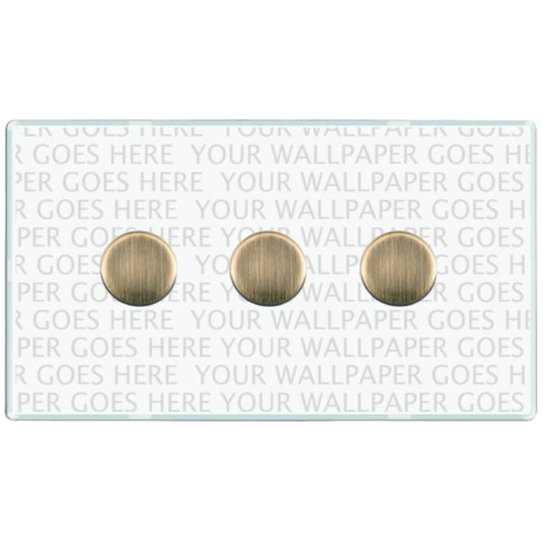 Hamilton Perception CFX Clear 3 Gang 250W 2 Way Push On/Off Rotary LED ...