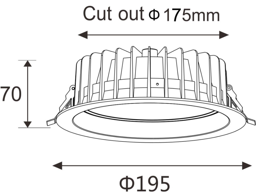 Knightsbridge Recessed 20W 4000K Dimmable Fixed Commercial COB LED ...
