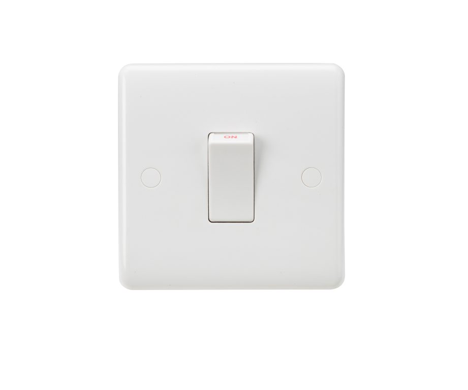 Knightsbridge Curved Edge 45A DP Switch with White Rocker (Single Plate ...