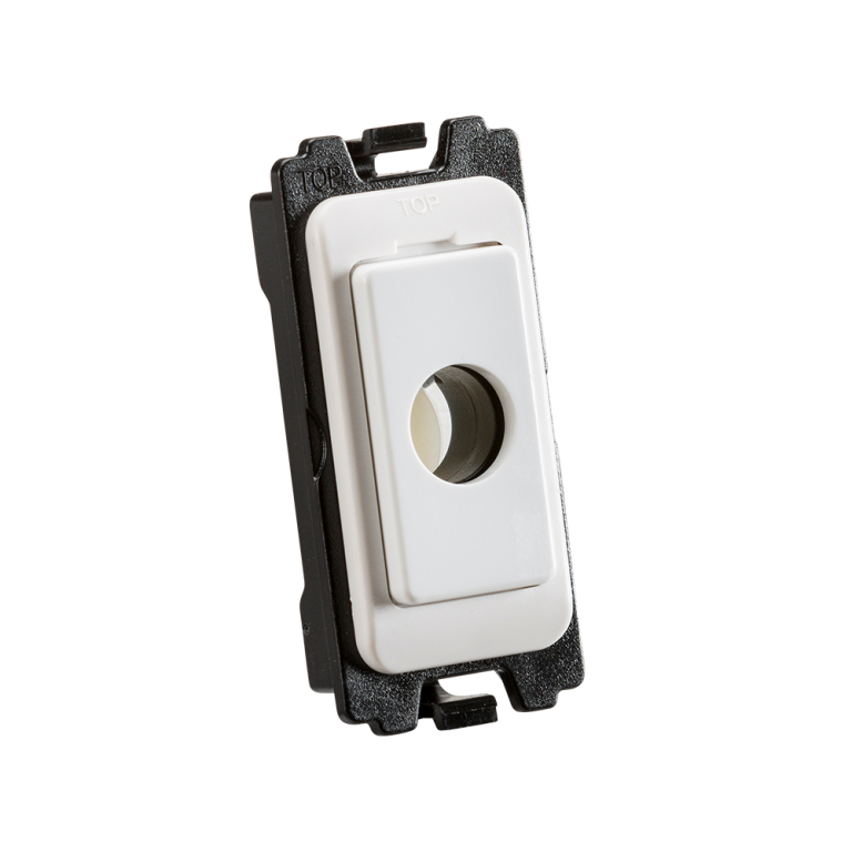 Knightsbridge Grid White Curved Edge Flex Outlet Module | UKES