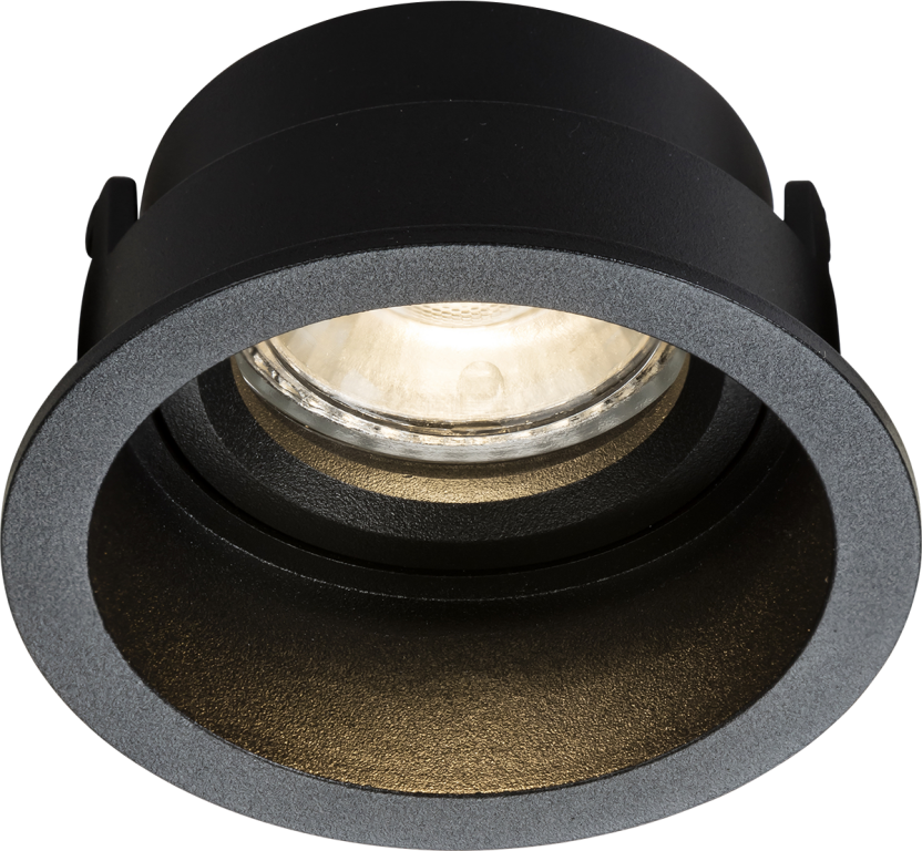 Knightsbridge Dipa Anti-Glare 10W Fixed GU10 Downlight with Round Black ...