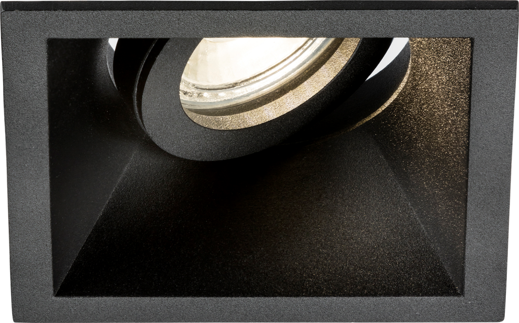 Knightsbridge Dipa Anti-Glare 10W Tilt GU10 Downlight with Square Black ...