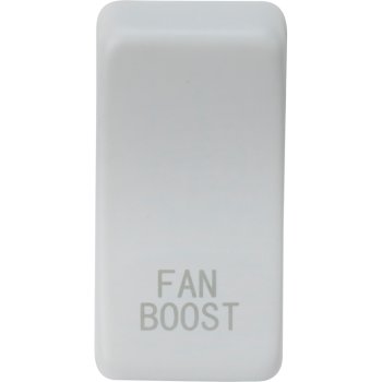 Knightsbridge Grid Matt White Module Rocker Switch Cover Marked ‘FAN BOOST’ | UKES