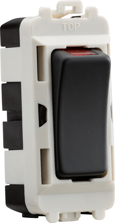 Knightsbridge Grid Anthracite 20AX DP Switch Module with Neon | UKES