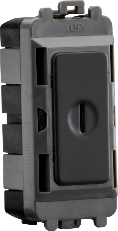 Knightsbridge Grid Anthracite 20AX 2 Way Keyswitch Module | UKES