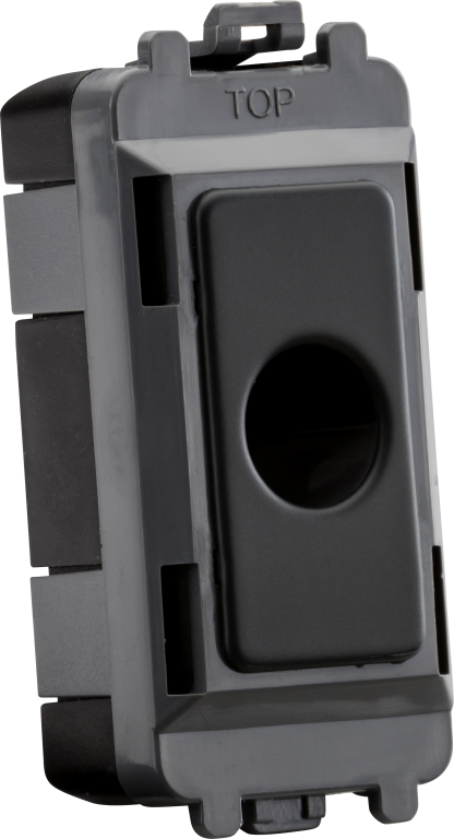 Knightsbridge Grid Anthracite Flex Outlet Module | UKES