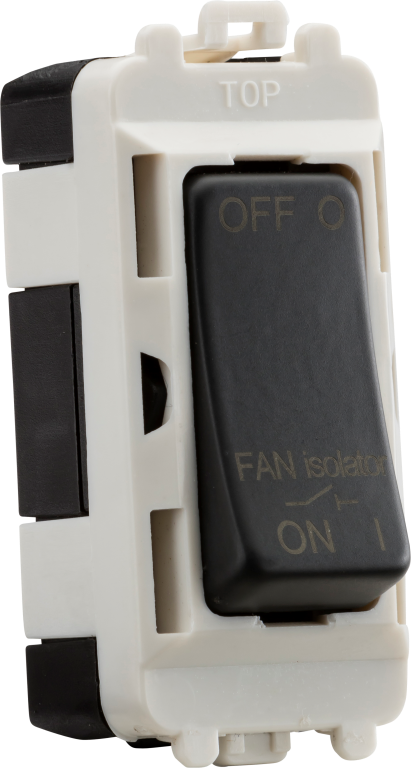Knightsbridge Grid Anthracite 10A 3 Pole Fan Isolator Switch Module | UKES