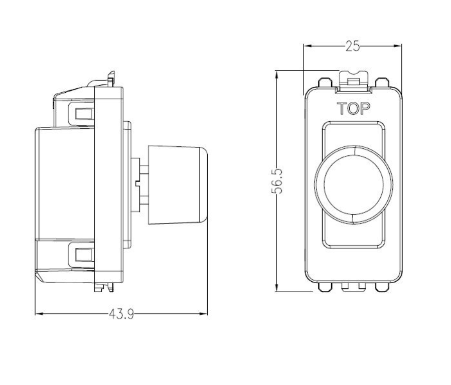 Knightsbridge Grid Brushed Chrome 6A 2 Way Dummy Dimmer Module | UKES