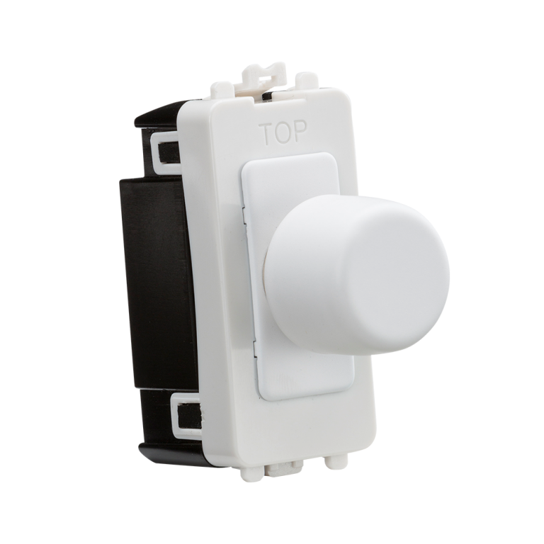 Knightsbridge Grid Matt White 6A 2 Way Dummy Dimmer Module | UKES