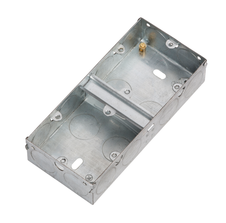 Knightsbridge 2 Gang 35mm Dual Galvanised Steel Box | UKES