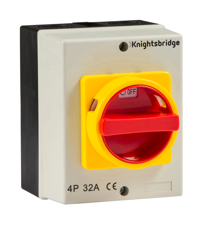 Knightsbridge IP65 32A Rotary Isolator 4 Pole AC (230V-415V) | UKES