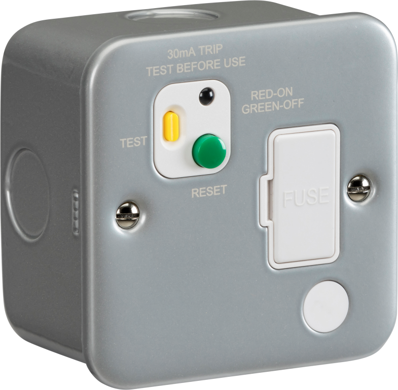 Knightsbridge Metal Clad 13A RCD Unswitched Fused Spur Unit - Passive ...