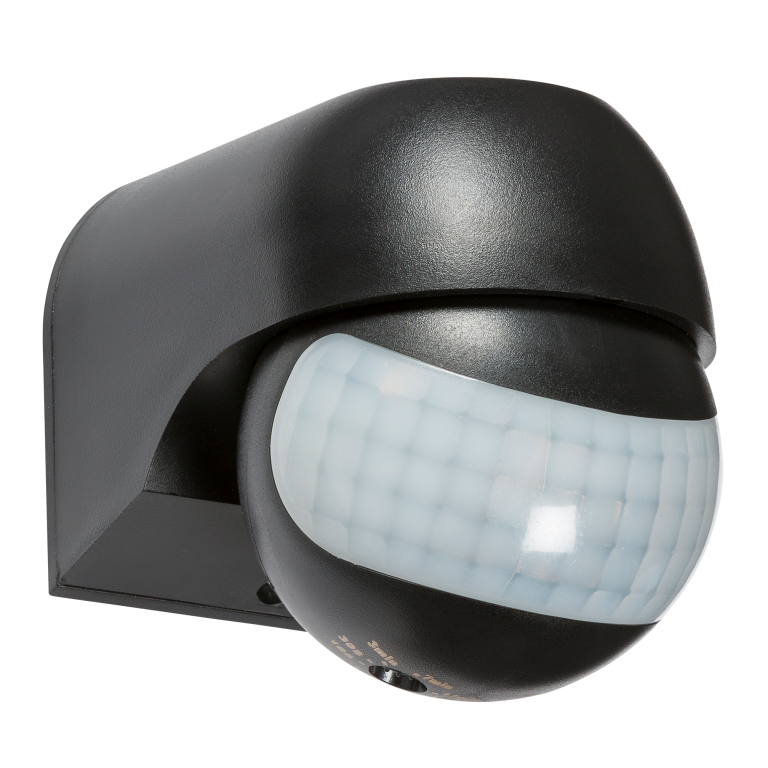 Knightsbridge IP44 180° Black Mini PIR Sensor | UKES