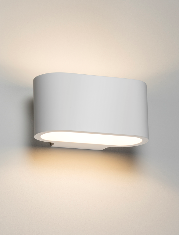 Knightsbridge 40W Curved Up/Down Plaster G9 Wall Light - 180mm | UKES
