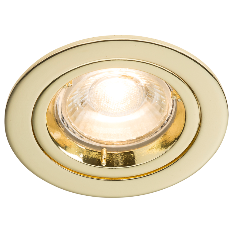 Knightsbridge 50W Fixed GU10/MR16 Brass Downlight | UKES