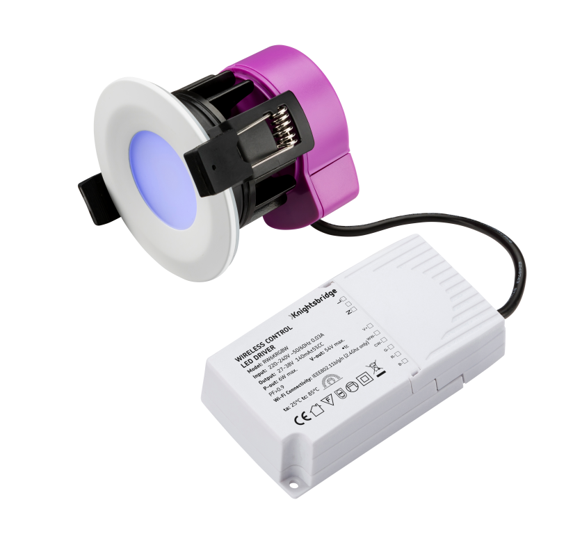 Knightsbridge IP65 Fire-Rated 6W RGB and CCT Adjustable Wi-Fi LED ...