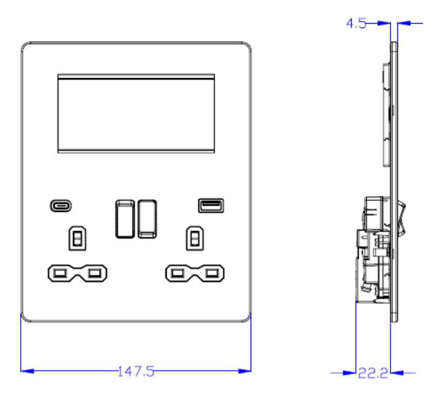 Knightsbridge Screwless Brushed Chrome 13A 2 Gang Double Pole Switched ...