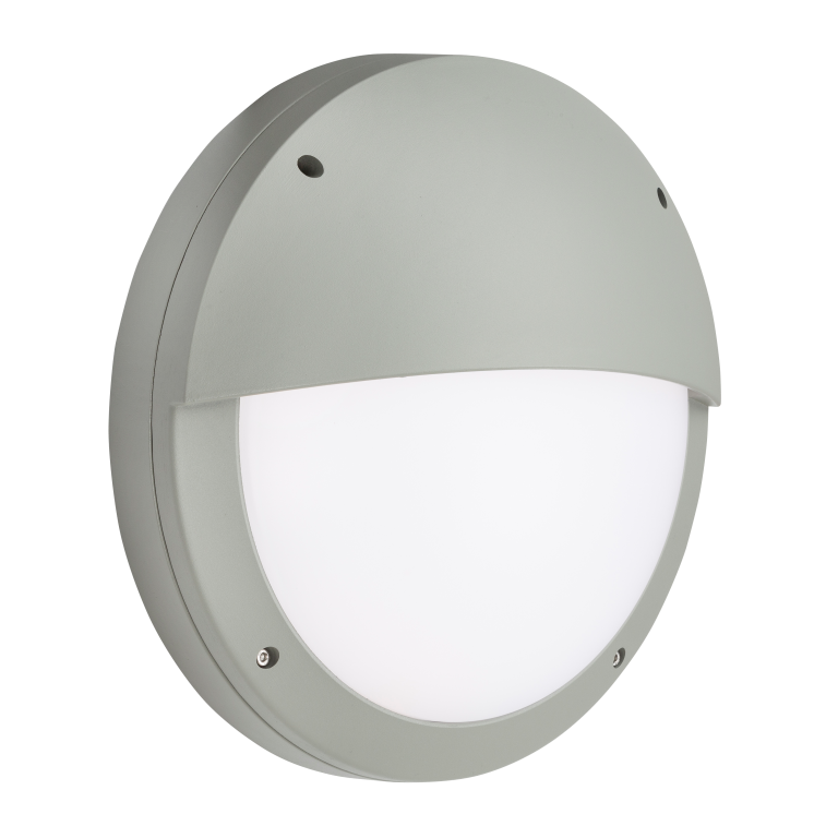 Knightsbridge Sherpa Grey 18W CCT Adjustable LED Bulkhead with Eyelid, Emergency Backup, and ...