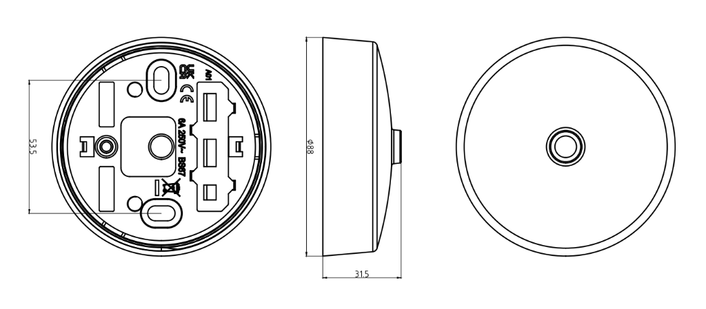 Knightsbridge Ceiling Rose 3-Plate | UKES