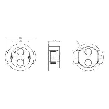 Knightsbridge Round 34mm Dry Lining Box | UKES