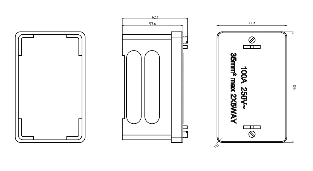 Knightsbridge 5 Pack of 100A 2x5-Way DP Service Connector Blocks with ...