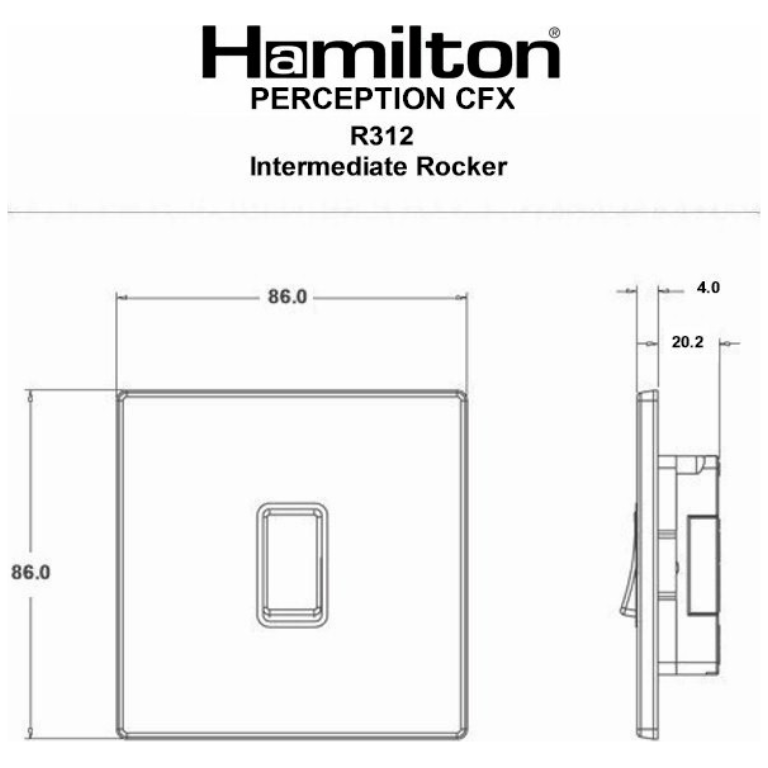 Hamilton Perception CFX Clear 1 Gang 20AX Intermediate Switch with ...