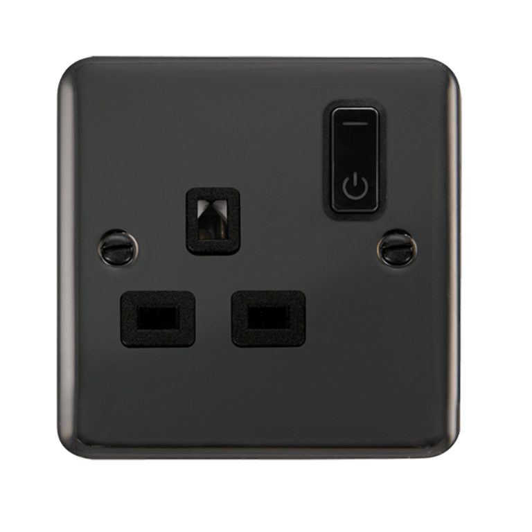 Click Smart+ Black Nickel 1 Gang Deco Plus 13A Zigbee Smart Switched ...