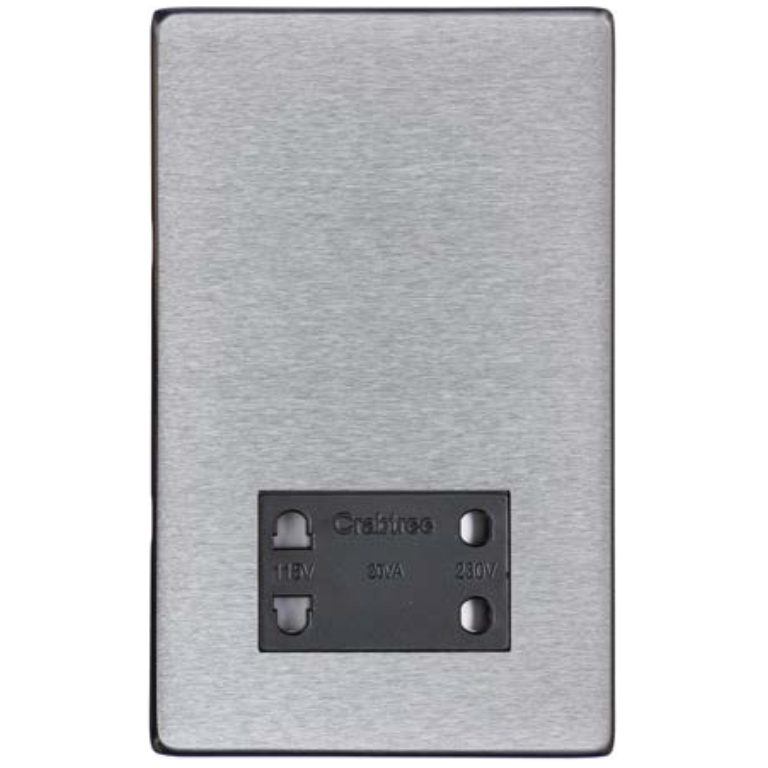 Heritage Brass Vintage Satin Chrome 110/240V Dual Voltage Shaver Socket ...