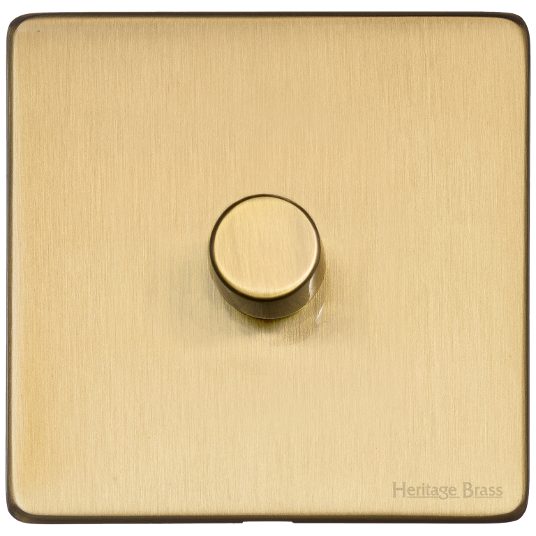 Heritage Brass Vintage Satin Brass 1 Gang Trailing Edge LED Dimmer with ...
